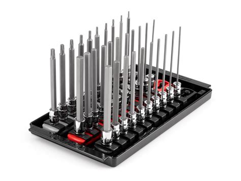 1 4 Inch Drive Long Hex Bit Socket Set 31 Piece Tekton