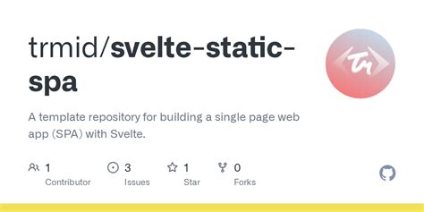 Github Trmidsvelte Static Spa A Template Repository For Building A Single Page Web App Spa