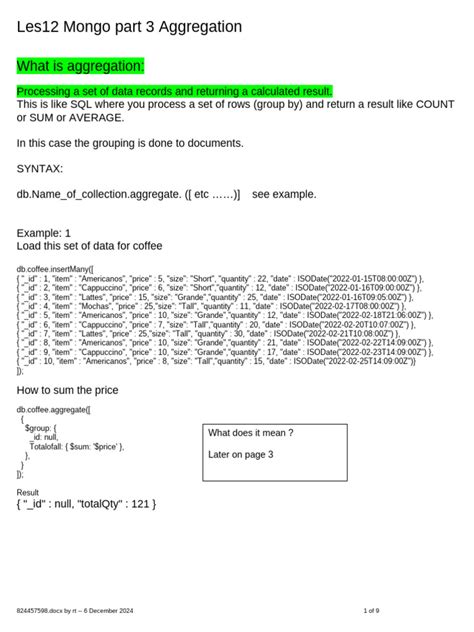 les12 mongo part 3 aggregation pdf no sql databases