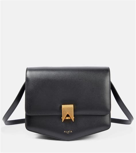 Le Papa Large Leather Crossbody Bag In Black Alaia Mytheresa