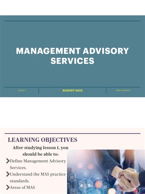 Lesson 1 Mas Pdf Consultant Accounting