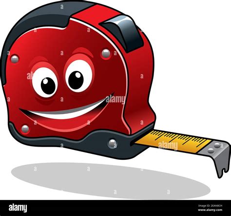 Isolated Measuring Tape Tool In Cartoon Character Style For