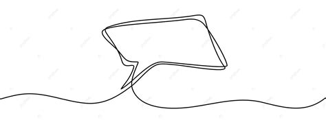 Speech Bubble In Continuous And Linear Line Drawings Vector Wing