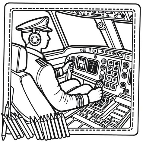 Pilot Im Cockpit Ausmalbild Kostenlos
