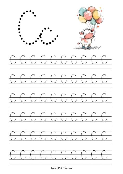 10 Cursive C Tracing Worksheets Free Printables Teach Prints