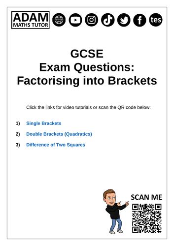 Gcse Factorising Into Brackets Worksheets Exam Questions And Solutions