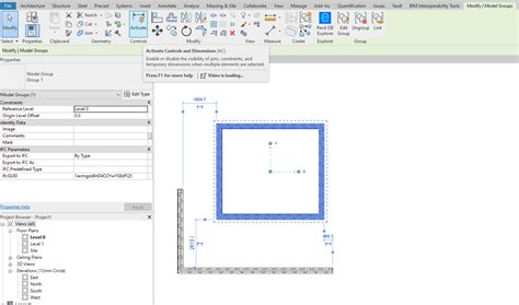 Unable To Activate Temporary Dimensions For A Group In Revit