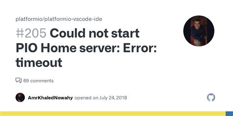 Could Not Start Pio Home Server Error Timeout · Issue 205 · Platformio Platformio Vscode Ide