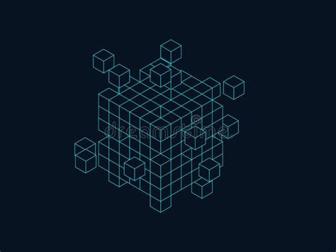 Wireframe Cube From Small Cubes Big Data Concept Stock Vector Illustration Of Information