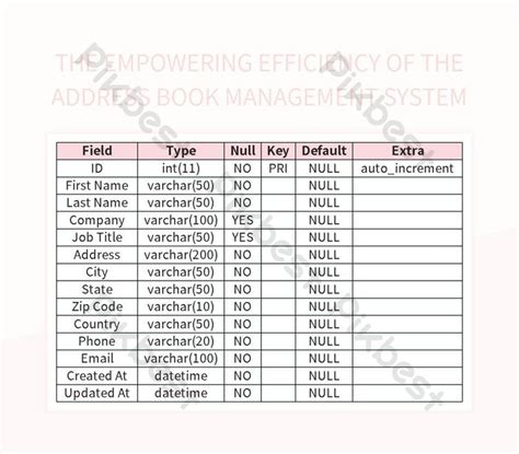 The Empowering Efficiency Of The Address Book Management System Excel Template Free Download