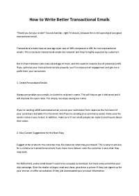 How To Write Better Transactional Emails Lecture Notes Business Docsity