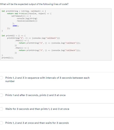 Solved What Will Be The Expected Output Of The Following Chegg