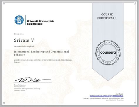 Sriram Viswanathan On Linkedin Bocconi Coursera