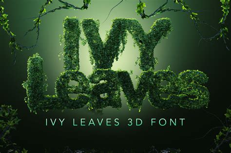 Psd Ivy Leaves 3d Letters Gk Mockups Store