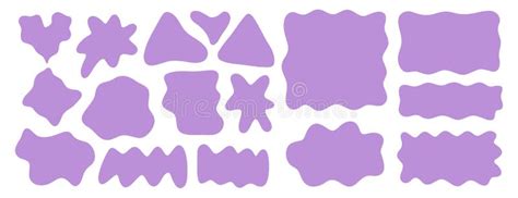 Abstract Organic Liquid Shapes Irregular Fluid Flat Shapes Random Wavy Oval Spots And Curvy