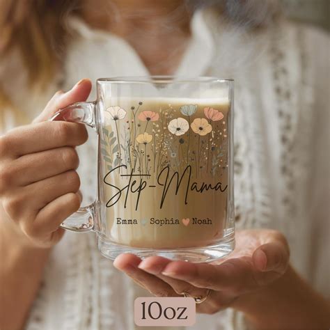 Personalized Step Mama Mug With Names Custom Stepmom Ts Mothers