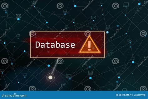 Orange Exclamation Mark With Red Rectangle As Database Warning About