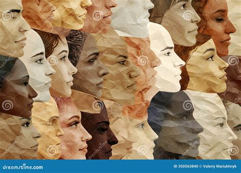 Diverse Group Of Faces Representing Unity And Multicultural Identity In