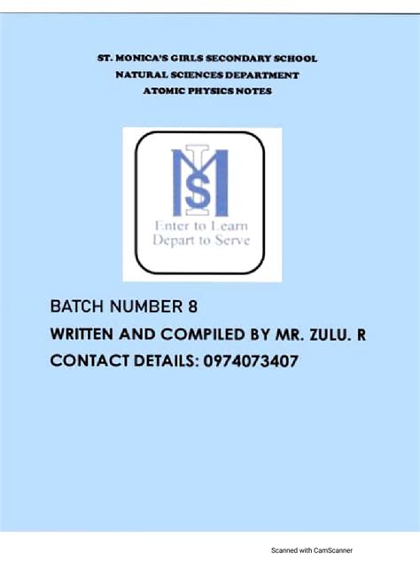 Atomic Physics Notes Pdf