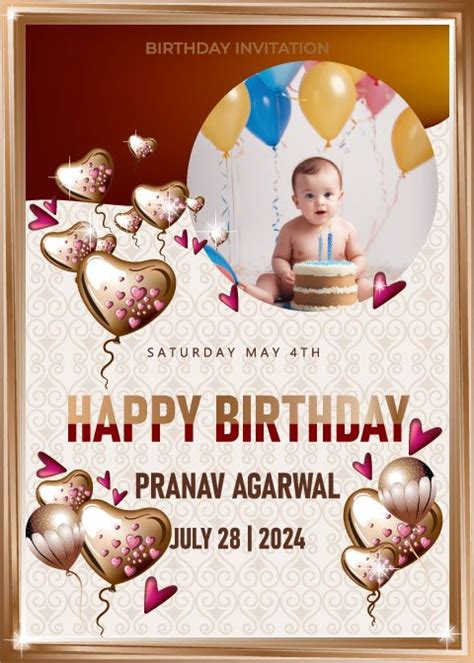 Birthday Invitation Card With Photo