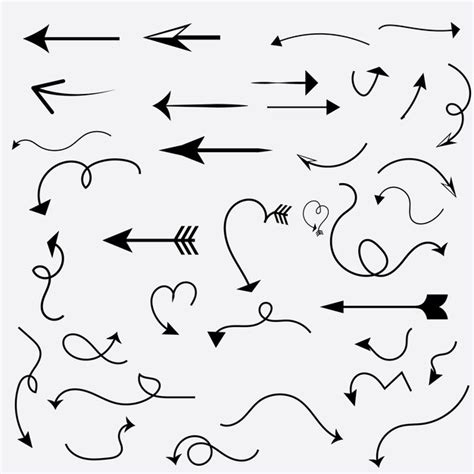 Premium Vector Set Arrow Icon Collection Different Arrows Sign Black