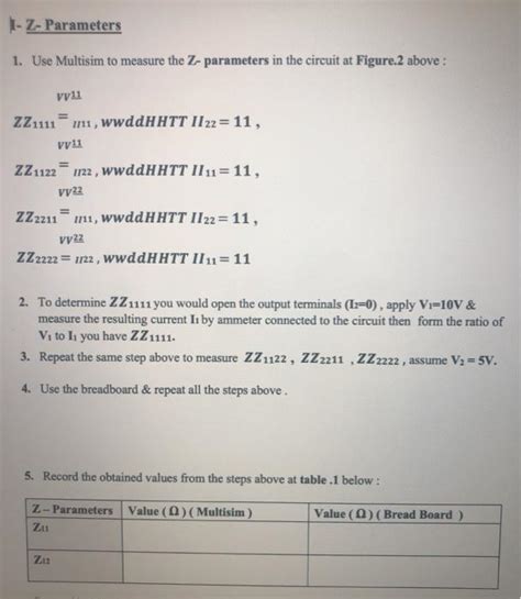 Solved Pre Lab Calculate The Y Z Parameters For The Chegg
