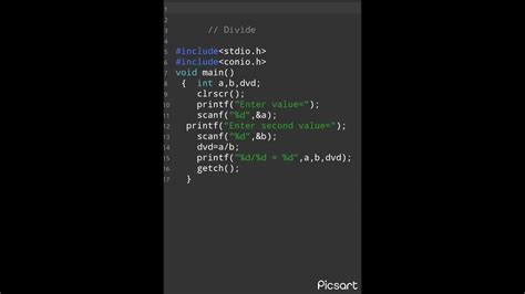 4 C Program Divide Clanguage Programming Quick Youtube