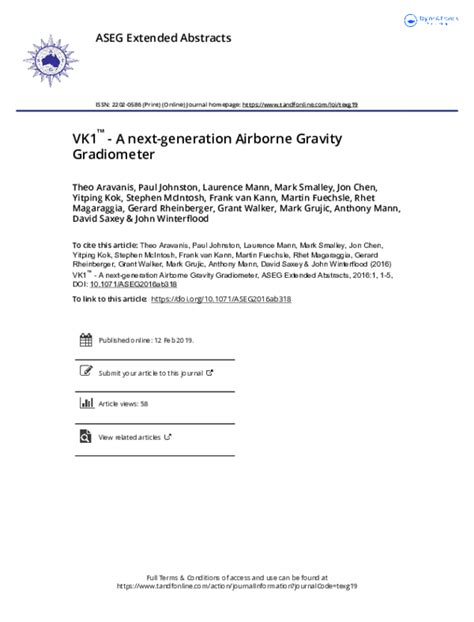Pdf Vk1™ A Next Generation Airborne Gravity Gradiometer
