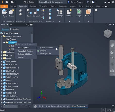 Material Selection Not Possible In Simplified Model In Inventor 2022 Or Newer
