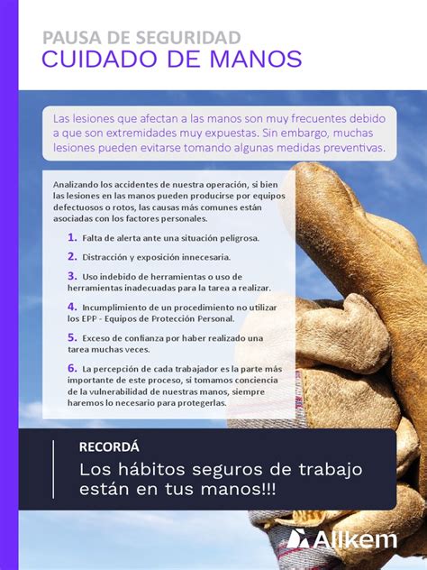 Campaña De Cuidado De Manos En El Trabajo Pdf