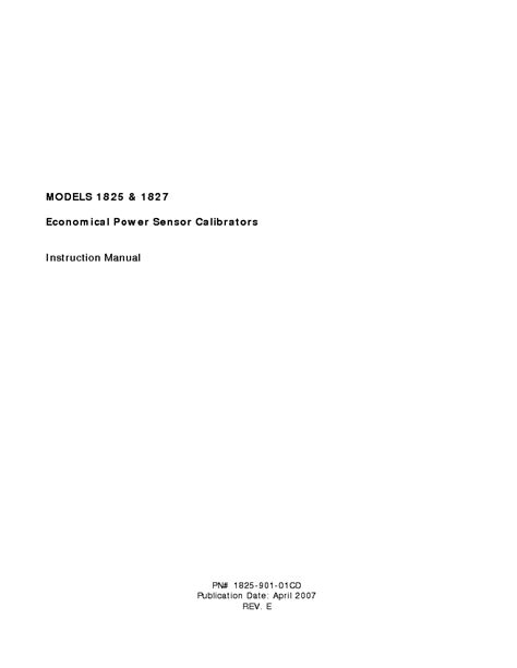 Tegam 1825 1827 Economical Power Sensor Calibrator 2007 Sm Service