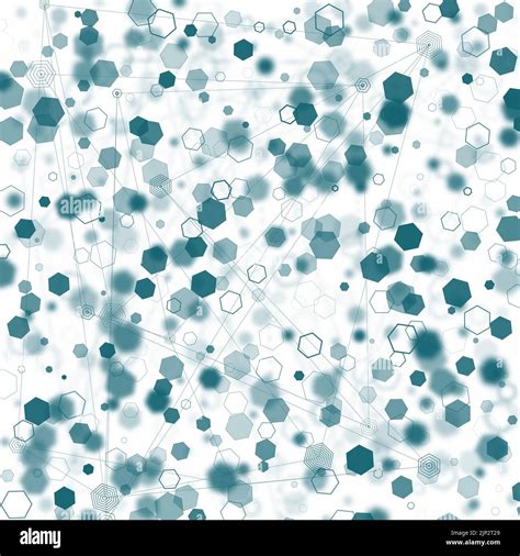 illustration of an abstract light dots and blurred hexagon backdrop like bokeh spot hex shapes