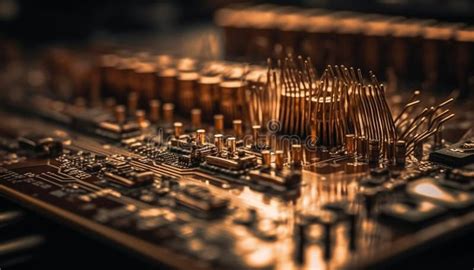 Computer Chip Circuit Board And Cpu Complexity Generated By Ai Stock Illustration