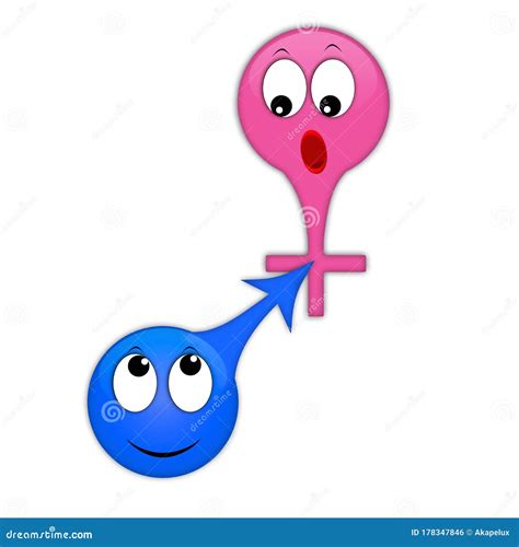 Emoticons Are A Symbol Of Sexual Relations Between A Man And A Woman Blue With An Arrow And