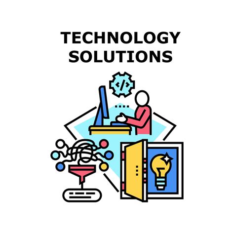 Technology Solutions Icon Vector Illustration Vector Art At Vecteezy