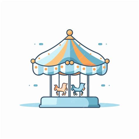 Vetor De Um Carrossel Colorido Com Cavalos De Carrossel Vetor Premium