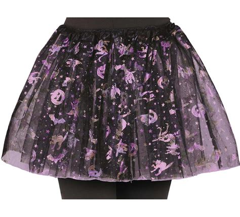 Tutu Noir Et Lilas Décoré Halloween Enfant 30 Cm