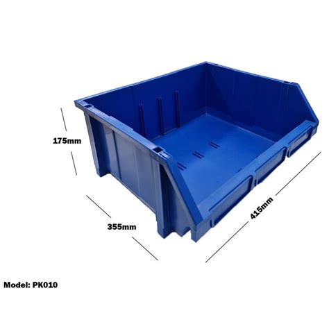 Blue Plastic Stackable Storage Bin Pk010