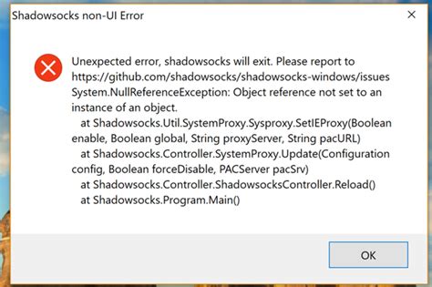 Shadowsocks Non Ui Error · Issue 1314 · Shadowsocksshadowsocks Windows · Github