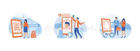 Face Recognition Data Safety Mobile Phone Users Getting Access To Data After Biometric Checking