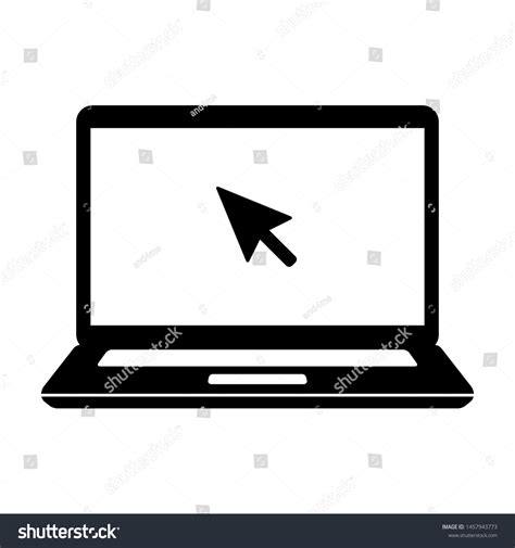 Laptop Click Cursor Black White Icon Stock Vector Royalty Free 1457943773 Shutterstock