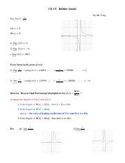AP Calculus AB Ch Infinite Limits Lesson Notes Pdf Ch Infinite Limits By Mr Feng