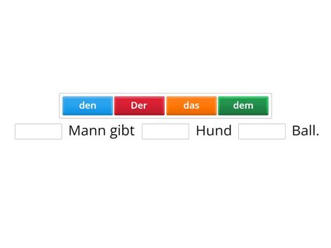 Definite Articles Accusative Dative Complete The Sentence