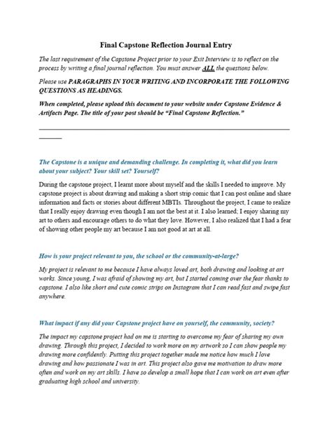 Capstone Final Reflection Pdf Cognition