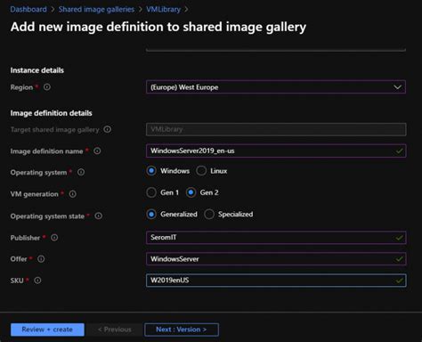 Azure Shared Image Gallery Feature
