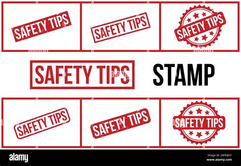 Safety Tips Rubber Stamp Set Vector Stock Vector Image And Art Alamy