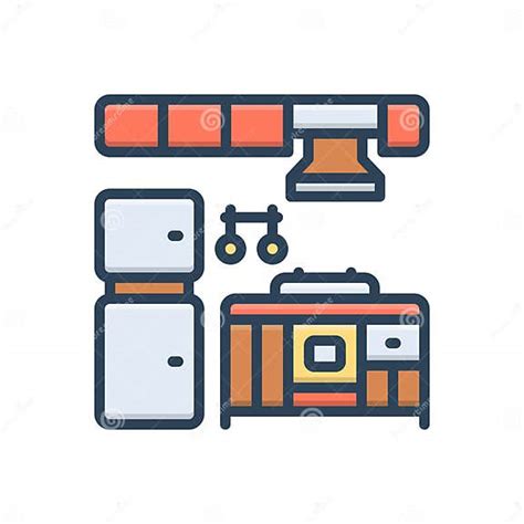 Color Illustration Icon For Kitchen Kitchenette And House Stock Illustration Illustration Of