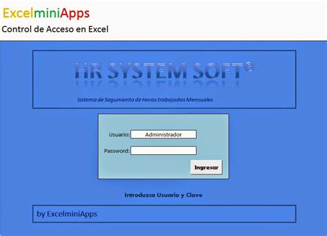 mini aplicaciones en Excel Control de Acceso a Usuarios en Excel Versión Simple