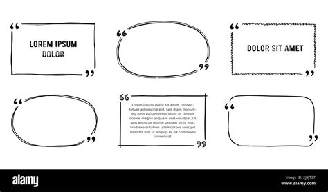 Quote Box Sketch Text Frame Set Hand Drawn Doodle Style Quote Box Text Border With Square