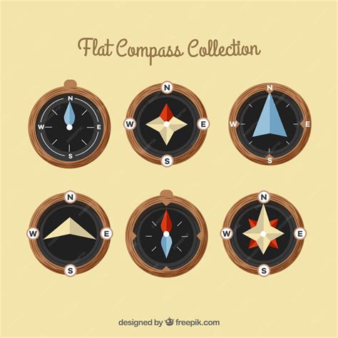 Free Vector Flat Compass Collection